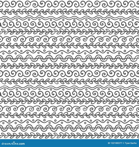 Hand Drawn Vector Line Border Set And Scribble Design Element Stock Illustration Illustration