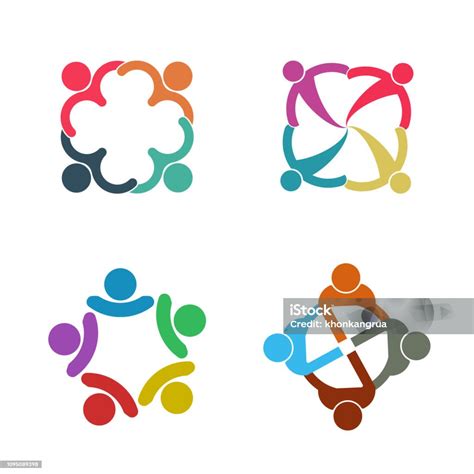 그래픽 그룹 연결 연결 사람들 로고 세트 보유 손 비즈니스 사람이 같은 방에 전원 벡터 아이콘 회의 자리에서 팀 작업 공동체에 대한 스톡 벡터 아트 및 기타 이미지 Istock