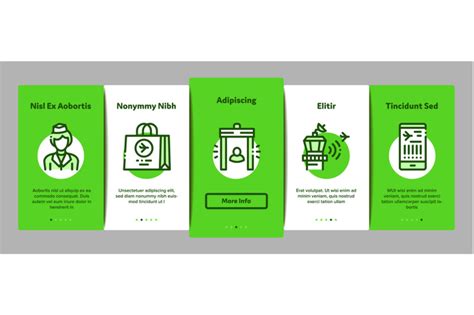 Airline And Airport Onboarding Elements Icons Set Vector By Pikepicture Thehungryjpeg