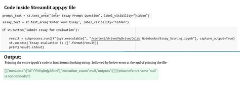Subprocess Is Not Executing Colab Ipynb File Using Streamlit Streamlit