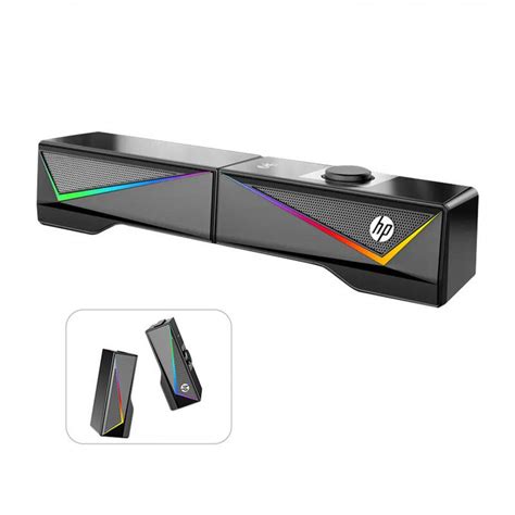 Hp Dhe Wired Multimedia Soundbar Speaker Rgb Gaming Stereo Sound