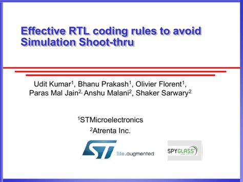 Rtl Coding Rules To Avoid Simulation Shoot Thru
