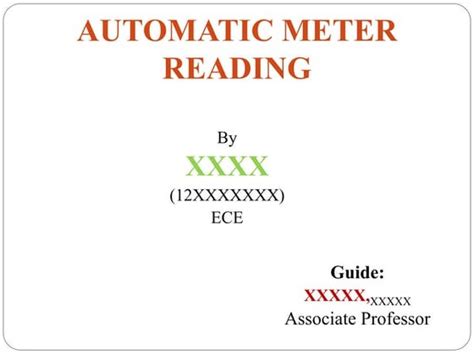 Automatic Meter Reading Ppt