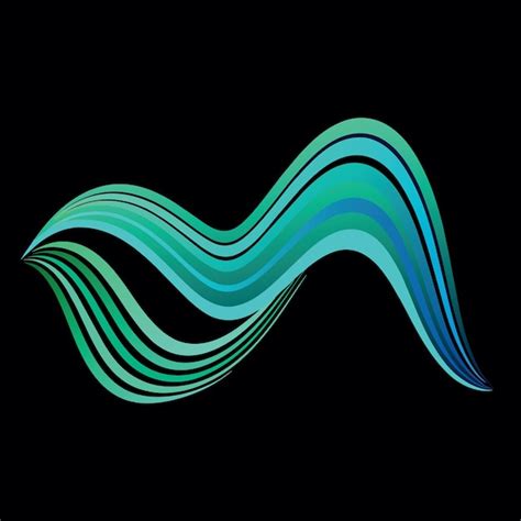 Premium Vector Vector Wave Lines Flowing Dynamic In Blue Green Colors Isolated On Black