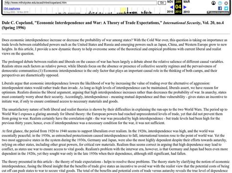 Economic Interdependence And War Activity For 10th 12th Grade Lesson Planet
