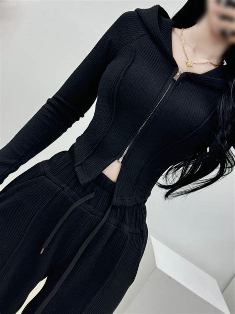 제이쓰 세일러후드몸매보정 핏보장 인기폭주 꾸안꾸 쫀쫀 스판 딱붙 골지 언발 크롭 옆트임 밑단굴림 절개 후드집업하이웨스트 와이드 팬츠 트레이닝 추리닝 세트 데일리