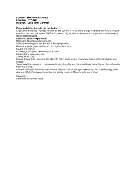 Hardware Architect Pdf