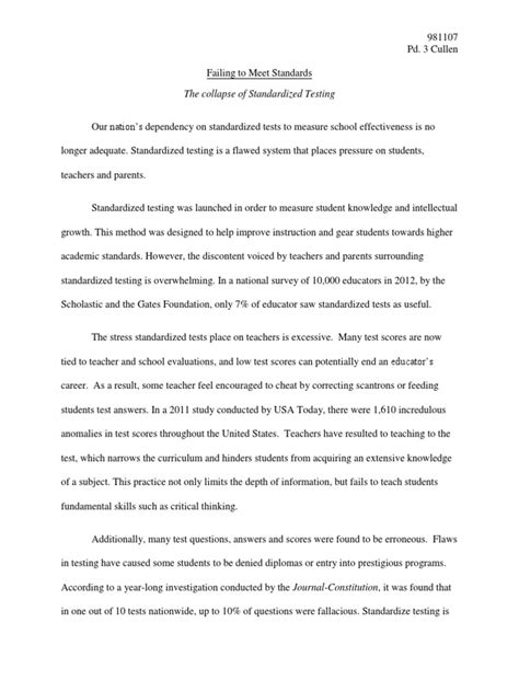 Editorial Standardize Testing Pdf Standardized Tests Teachers