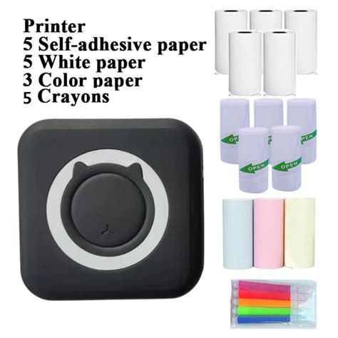 Миниатюрный портативный принтер без чернил термопринтер для заметок фотографий наклеек