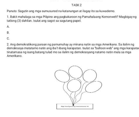 TASK Panuto Sagutin Ang Mga Sumusunod Na StudyX