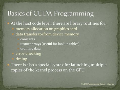 Ppt Cuda Lecture 4 Cuda Programming Basics Powerpoint Presentation Free Download Id2404670