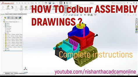 Solidworks How To Colour Assembly Drawings Youtube