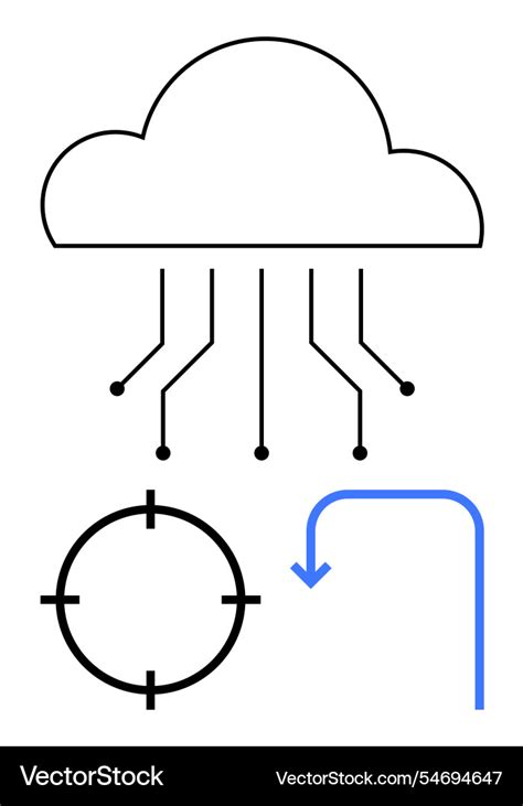 Cloud Computing Network Diagram With Data Vector Image