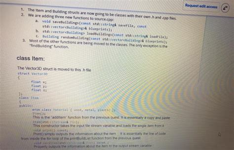 Solved Request Edit Access The Item And Building Structs Chegg