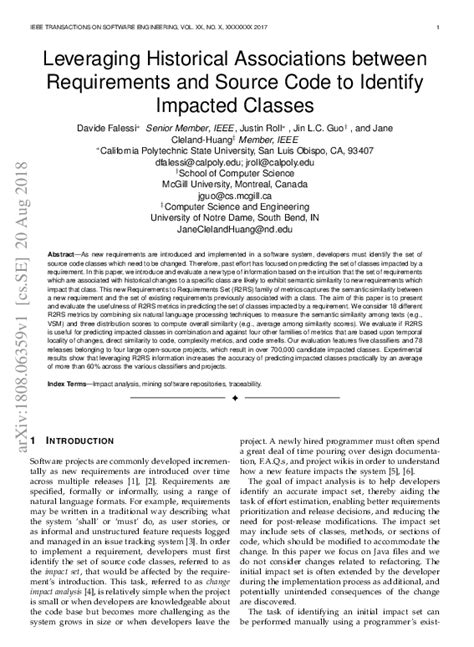 Pdf Leveraging Historical Associations Between Requirements And