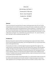 Microbiology Lab Report Pdf BIOL2103 Microbiology Lab Report 3 Enumeration Of Microbes Name