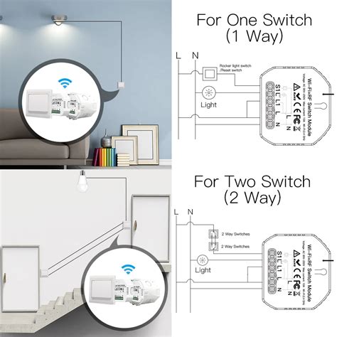 Moes DIY Smart WiFi Light Mini Switch Module Smart Life Tuya APP Wireless Remote Control Switch