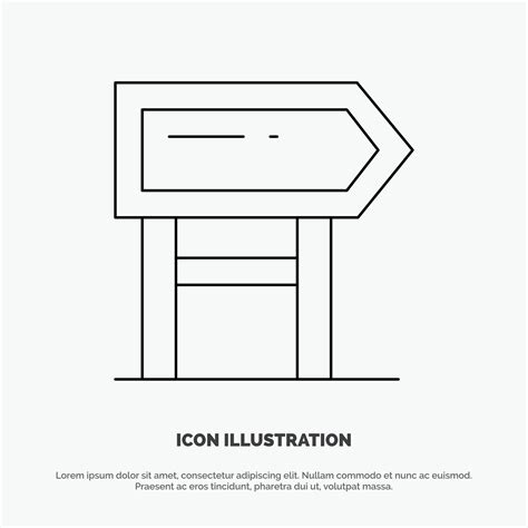 Direction Board Location Motivation Line Icon Vector 19108618 Vector