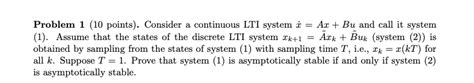 Solved Problem 1 10 Points Consider A Continuous Lti