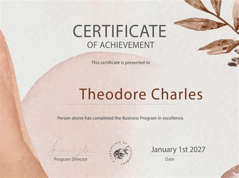 Editable Certificate Template Vector In Feminine Botanical Design 35682640 Vector Art At Vecteezy