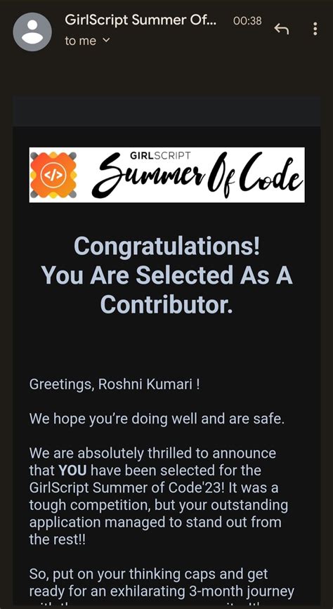 Roshni Kumari On Linkedin Opensource Opportunity Growth Girlscriptsummerofcode Community