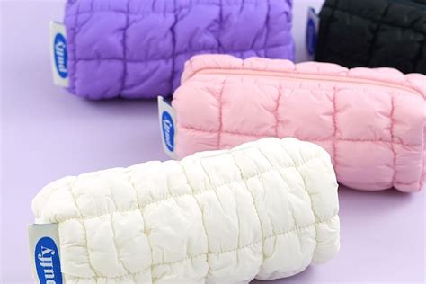 디자인문구 누빔 패딩 퀼팅 구름 파우치 필통 펜 4종 파스텔 퀄팅 마카롱 성인 중 고등 학생 케이스 오늘의집 쇼핑