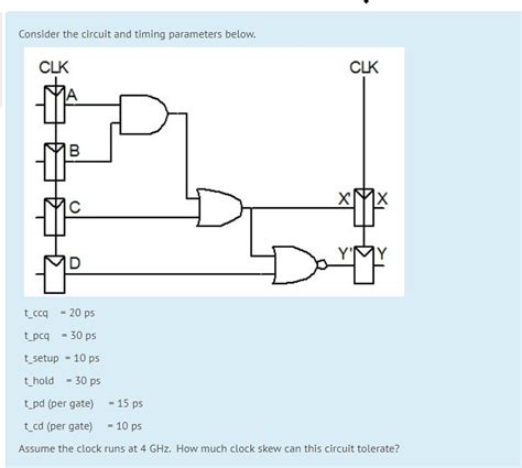 solved consider the circuit and timing parameters below clk