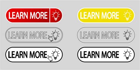 버튼 집합에 대해 자세히 알아보세요 자세히 알아보기 버튼 컬렉션 벡터 현대 재료 스타일 버튼의 집합 다른 색상과 아이콘 개요 자세히 알아보기 인터넷 버튼 개체 그룹에 대한