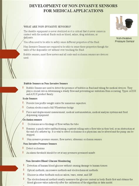 Development Of Non Invasive Sensors For Medical Applications Pdf