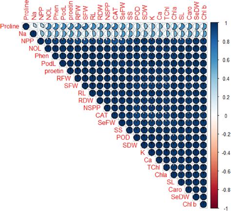 Pearson Correlation Among Different Variables In Two Pea Varieties With