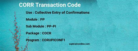 Corr Sap Tcode For Collective Entry Of Confirmations