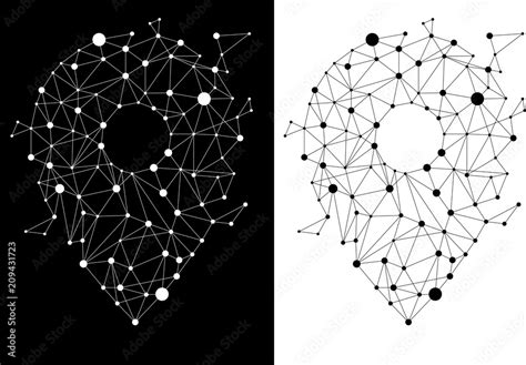 polygon location pin marker signage dot connect concept for travel