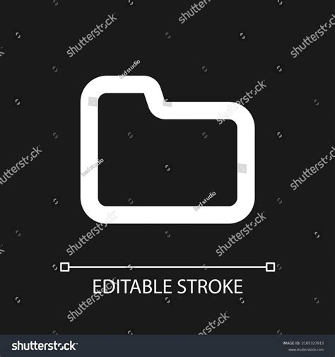 Folder Pixel Perfect White Linear Ui Stock Vector Royalty Free
