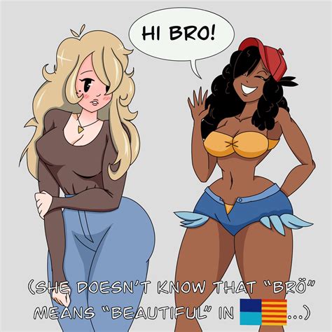 Bro Girl Stella Murgoten Highres 2girls Black Hair Blonde Hair