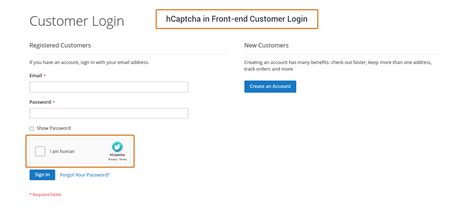 frontend display of hcaptcha support portal for magento extensions