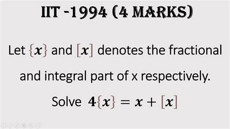 Solving Equation Involving Greatest Integer Function For Jee Main2024