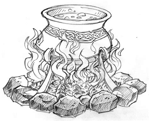 How To Draw A Cauldron Easy