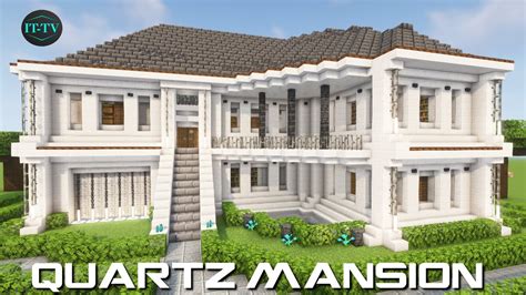 How To Build A Big Modern Quartz Mansion In Minecraft Tutorial 2
