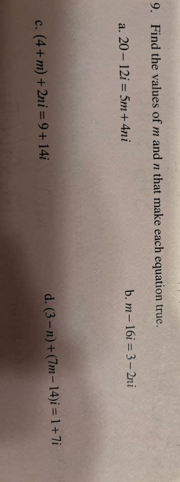 Answered Find The Values Of M And N That M A I M Ni C M Ni I