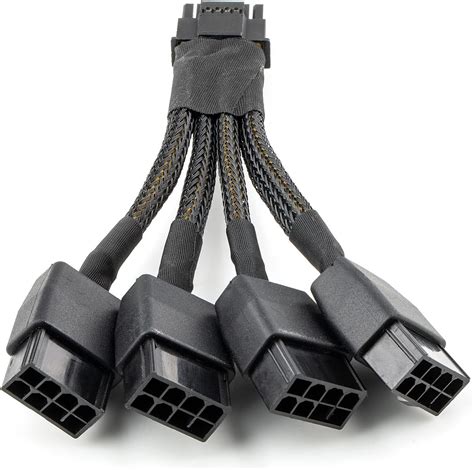 Amazon Joyjom Pcie 5 0 延長ケーブル スリーブ 16ピン オス 4x 8ピン メス Gpuケーブル 12 4ピン