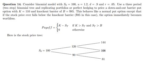 Solved Question Consider Binomial Model With So U Chegg