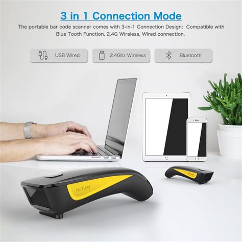 Netum C750 Bluetooth Barcode Scanner Portable2 4g Wireless Qr Bar Cod