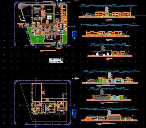 Architectural Design Of Urban Fire Station In Autocad
