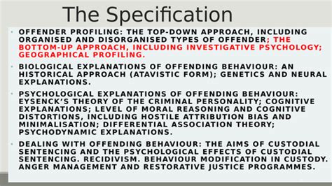 Aqa Psychology Bottom Up Approach Forensic Psychology Teaching Resources