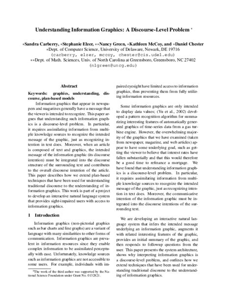 Pdf Understanding Information Graphics A Discourse Level Problem