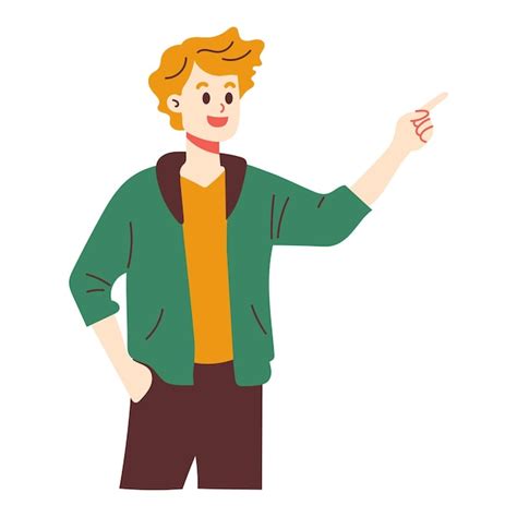 Premium Vector Man Pointing At Something Illustration