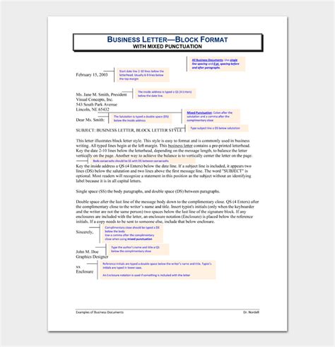 Block Letter Format Full Modified Semi Block With Samples