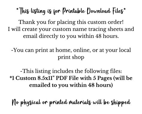 Custom Name Tracing Sheets Handwriting Practice Sheet Ice Etsy