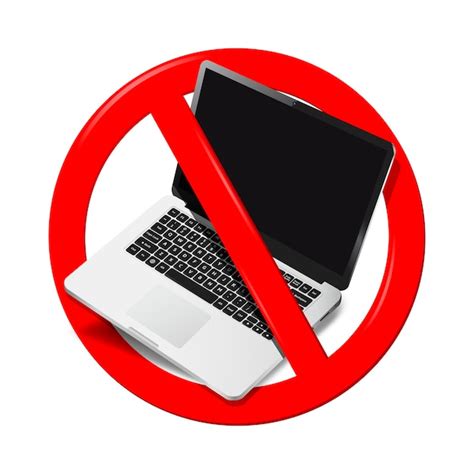 Premium Vector No Laptop Prohibition Sign Isolated Over White