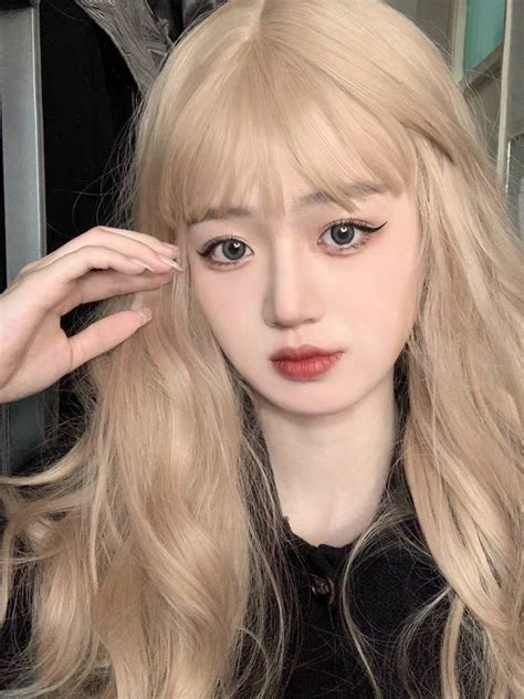 假发女长发cos奶白金色全头套式lisa同款大波浪长卷发lolita假发 虎窝淘